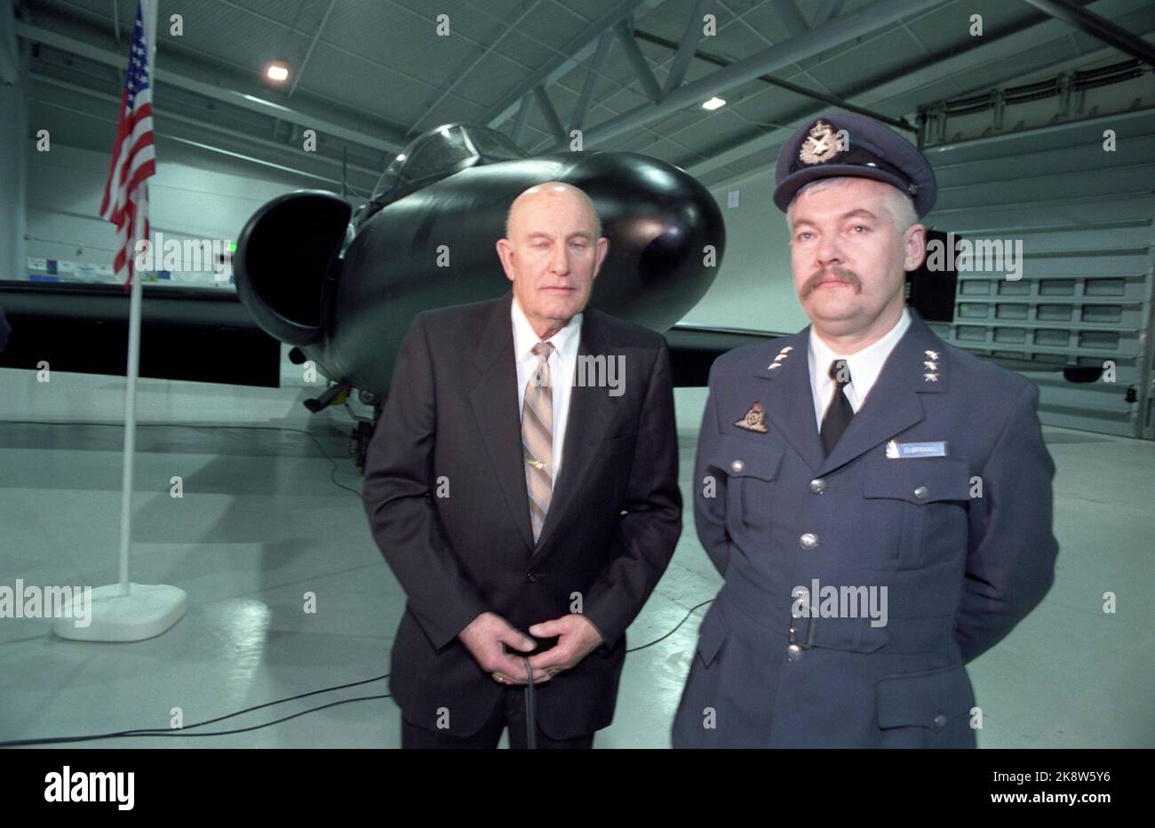 Bodø 19940515 The opening of the Norwegian Aviation Museum in Bodø. James Wood from the United ...
