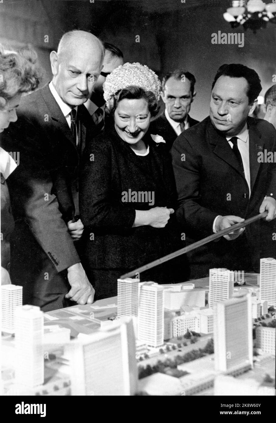 Moscow Russia 1965. Werna Gerhardsen and Einar Gerhardsen in Moscow ...