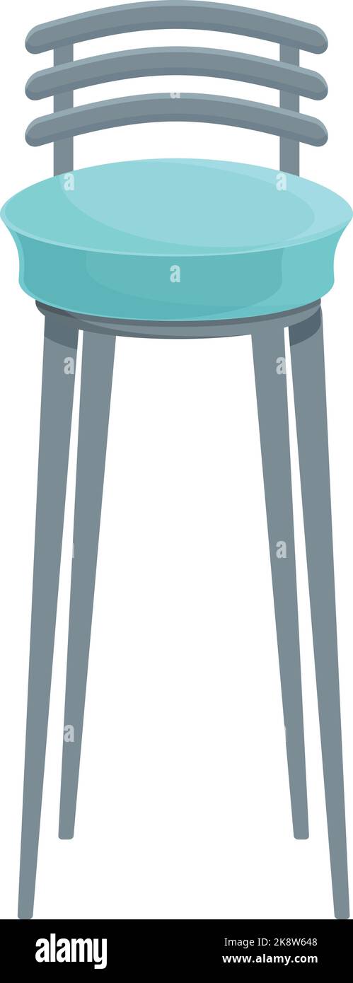 Metal bar stool icon cartoon vector. Tall chair. Cafe furniture Stock ...