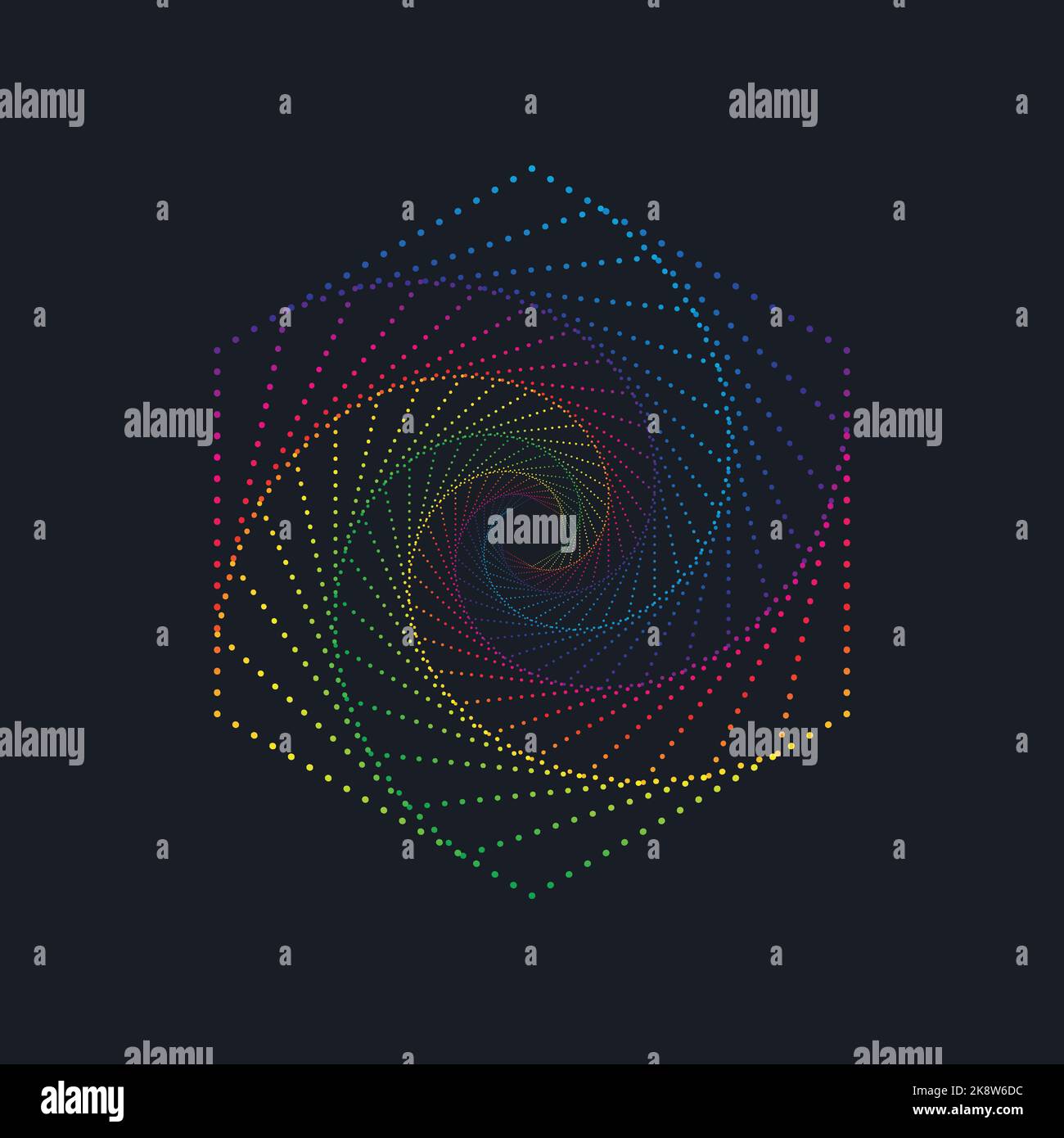 Massive dotted spiral vortex design artwork. Editable, resizable, EPS ...