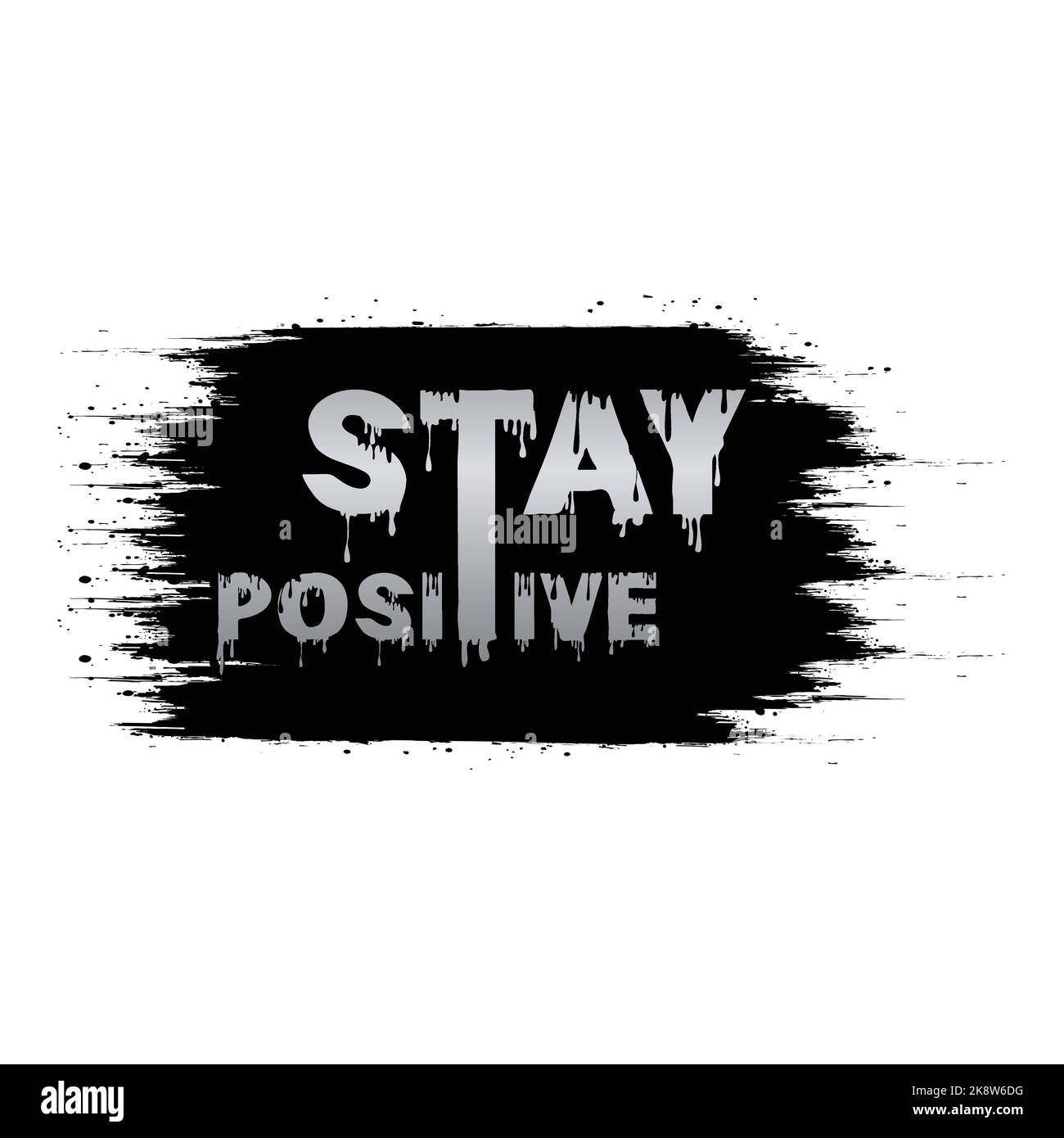 Stay positive typography text effect with paint texture background. EPS ...