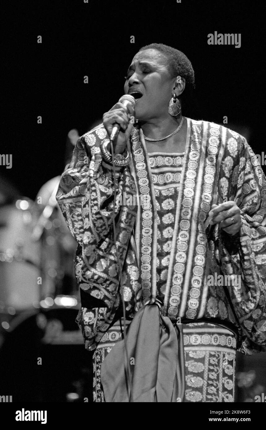 Oslo 19870519 South African exile artist Miriam Makeba on stage during ...