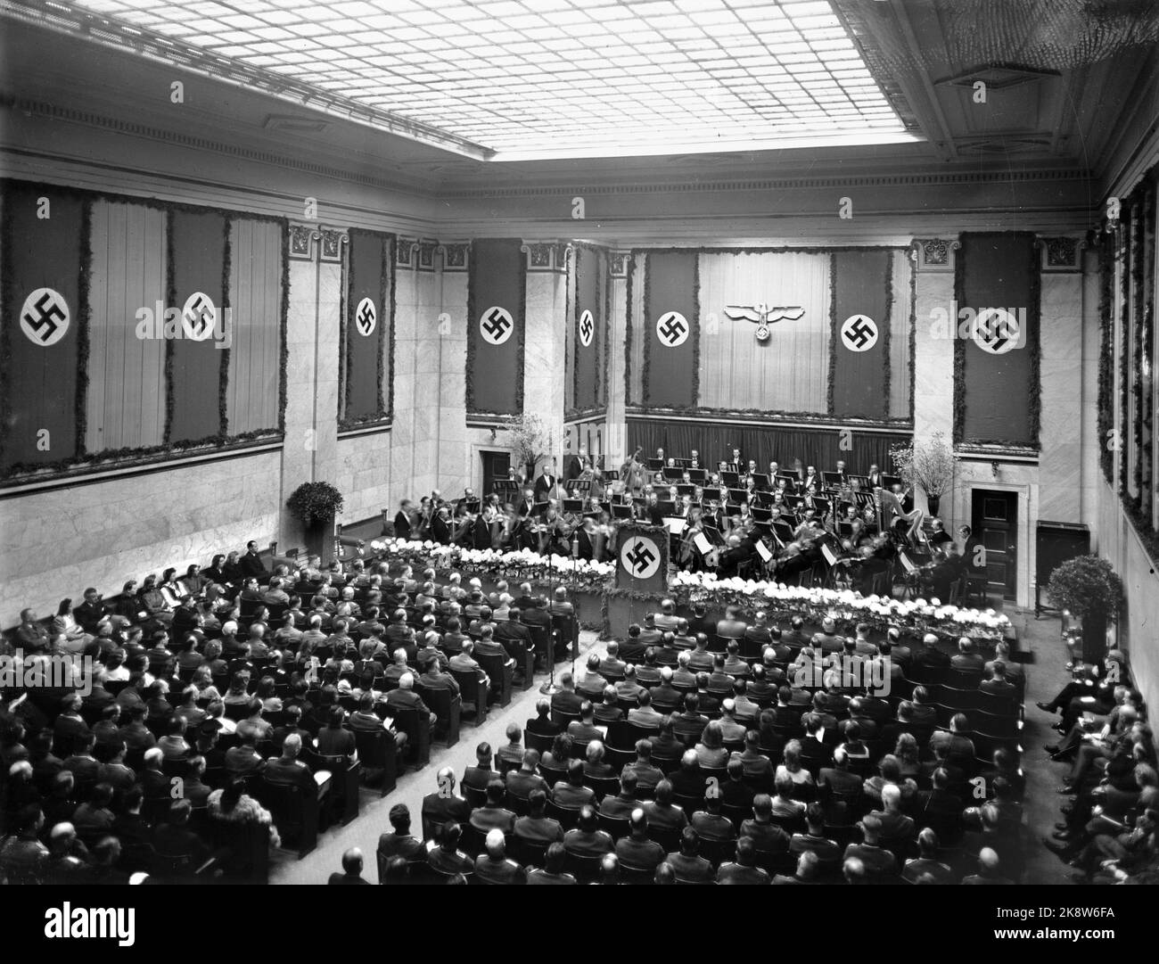 Oslo April 1943. Party meeting in the auditorium (university) on the ...