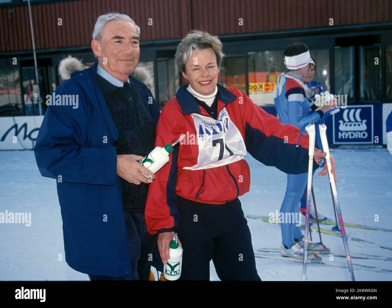 Oslo 19930313. The married couple Jo Benkow and Annelise Høegh together ...