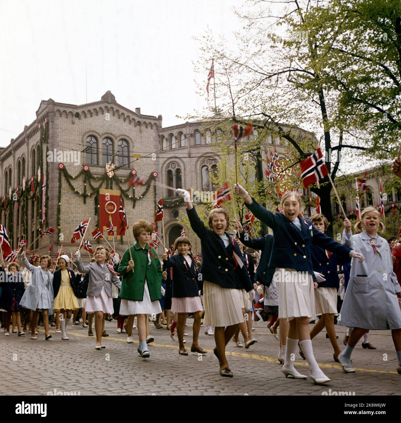Oslo 19660517. May 17 Celebration in Oslo. Happy children with ...