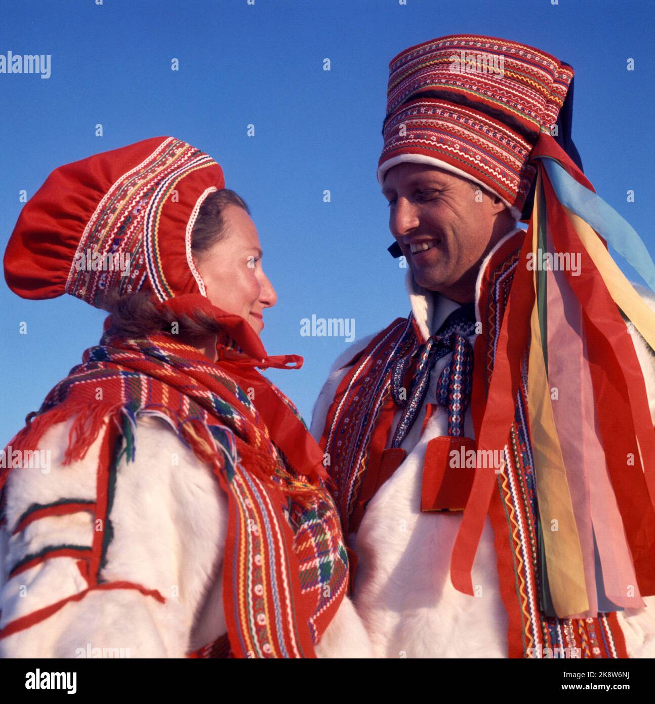 Karasjok April 1969 The Crown Prince couple visits Finnmark. Here Crown ...
