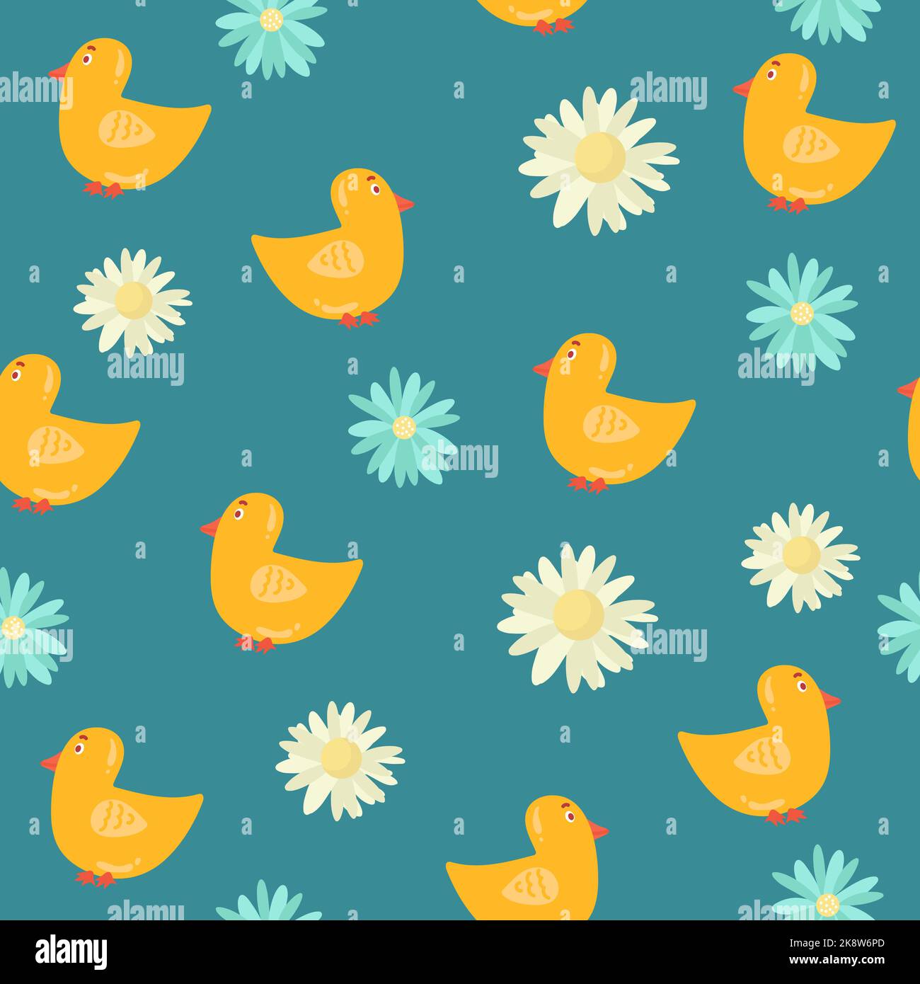 Seamless baby pattern in pastel colors with toys objects. ducks Vector ...