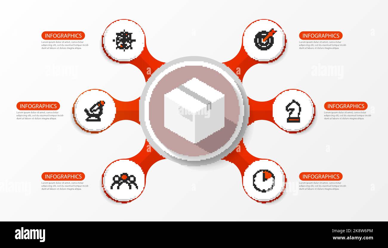 Infographic design template. Creative concept with 6 steps. Can be used for workflow layout ...