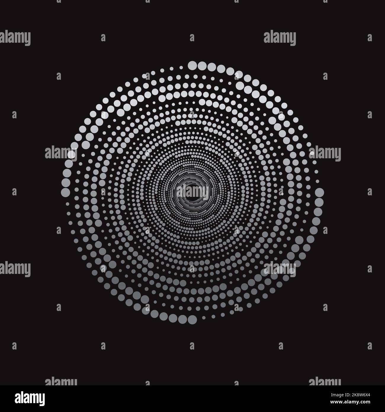 Massive dotted spiral vortex design artwork. Editable, resizable, EPS ...