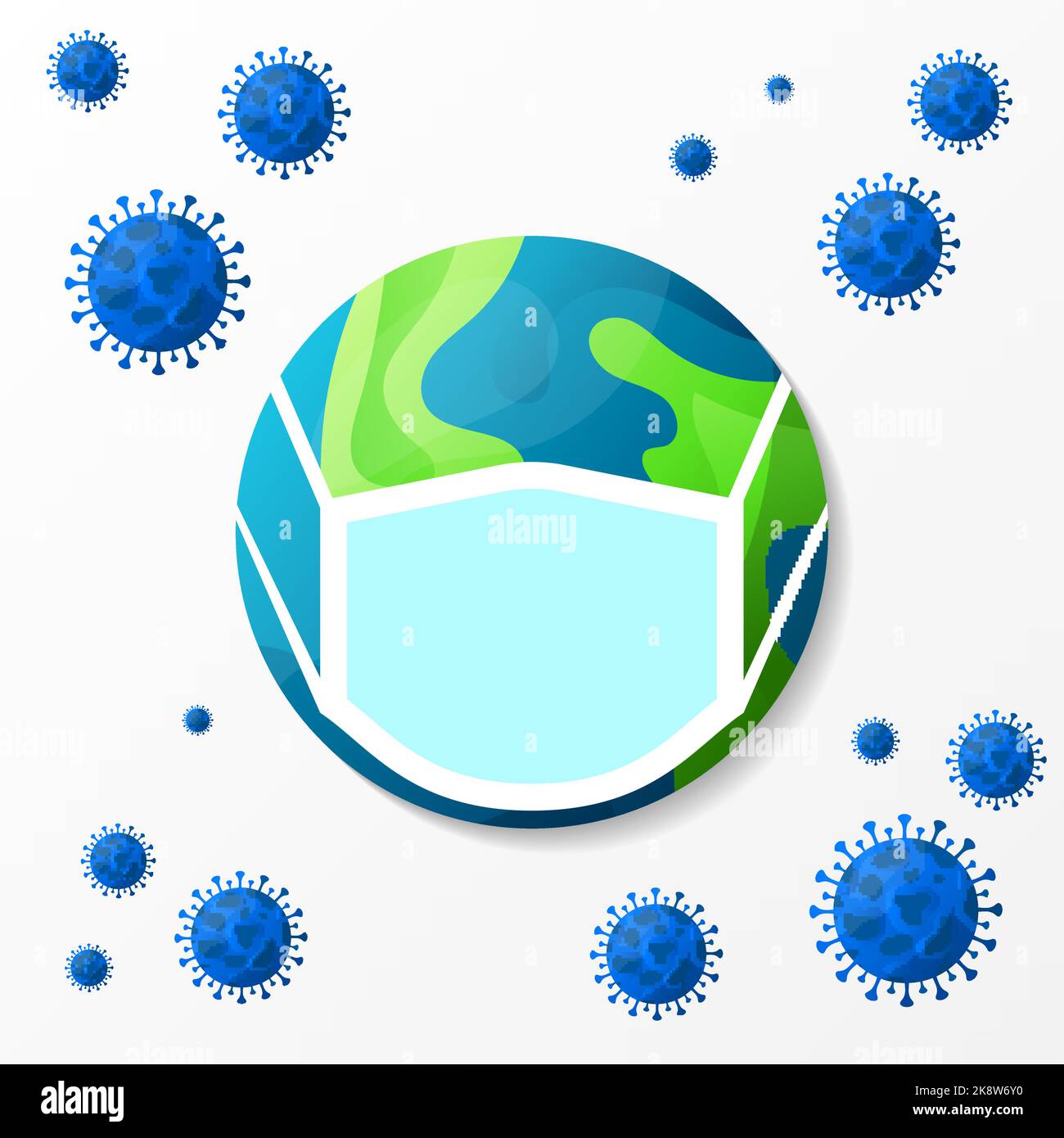 Coronavirus. World wears mask to fight against virus. Vector ...