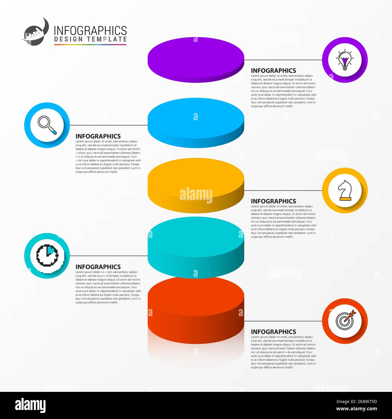 Infographic design template. Creative concept with 5 steps. Can be used ...