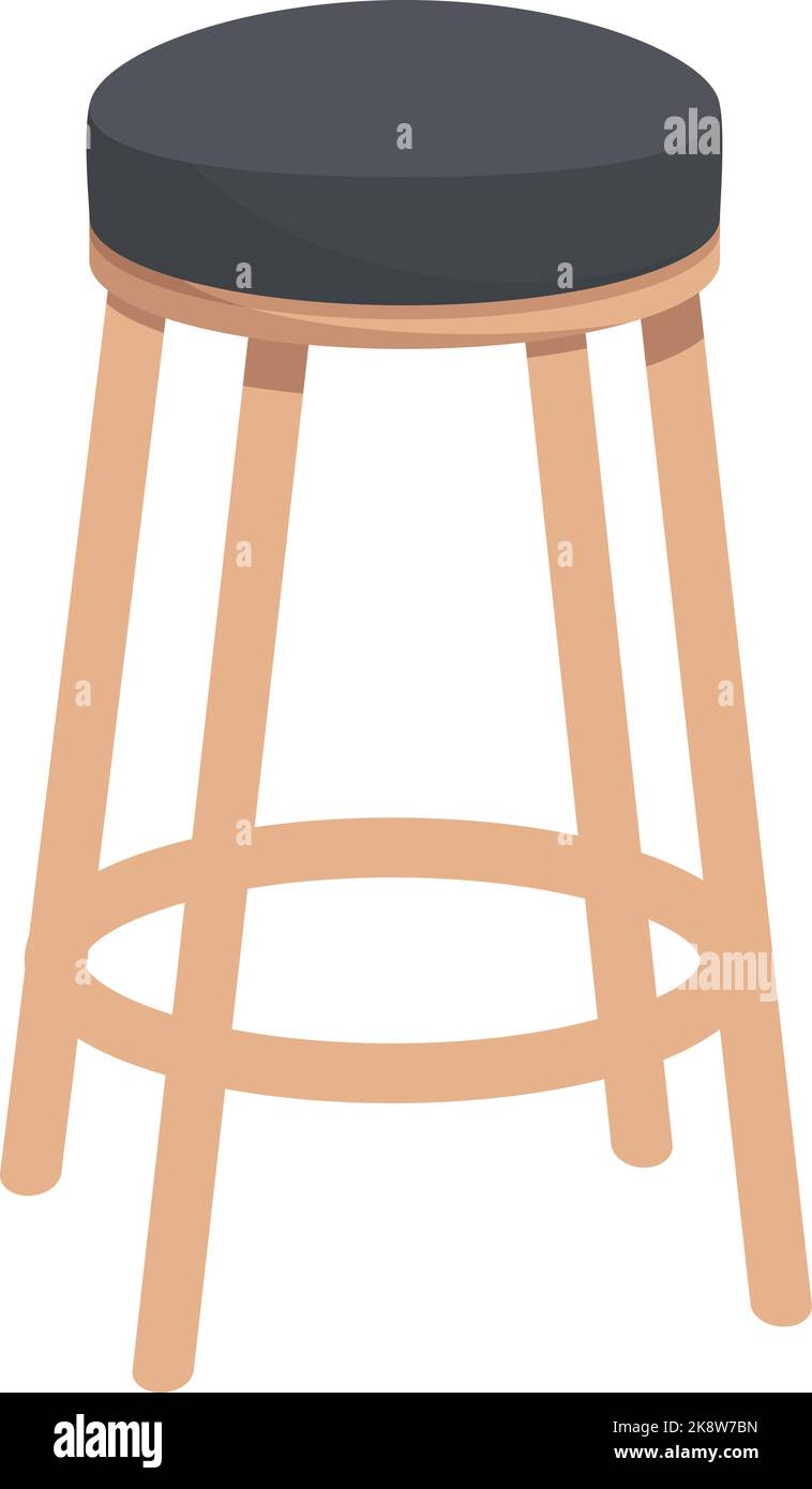 Interior chair icon cartoon vector. Bar stool. Wood cafe Stock Vector ...