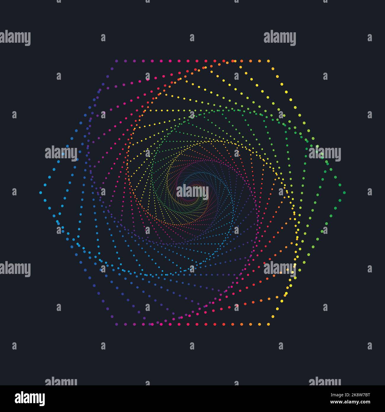 Massive dotted spiral vortex design artwork. Editable, resizable, EPS 10, vector illustration ...