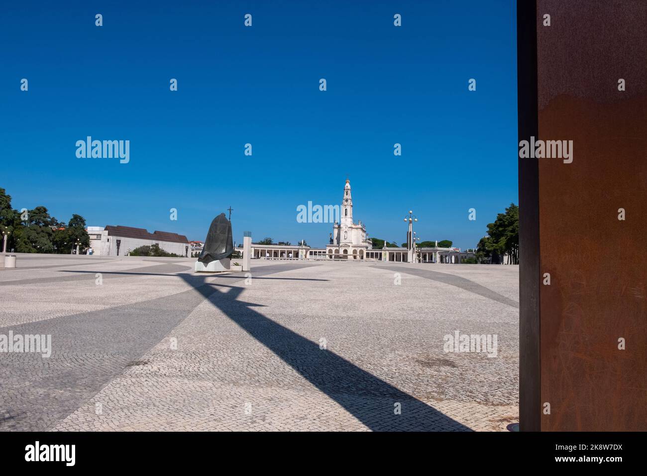The Sanctuary of Fatima, Portugal. view to the back of the Statue of ...