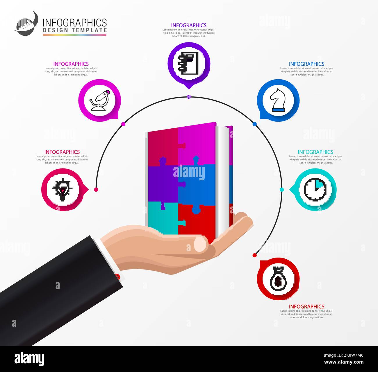 Infographic design template. Creative concept with 6 steps. Can be used ...