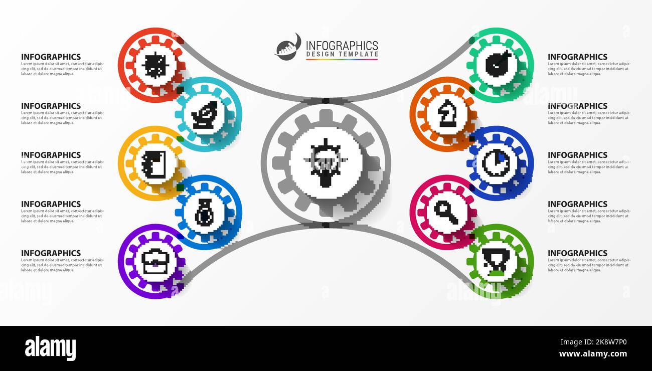 Infographic design template. Creative concept with 10 steps. Can be ...