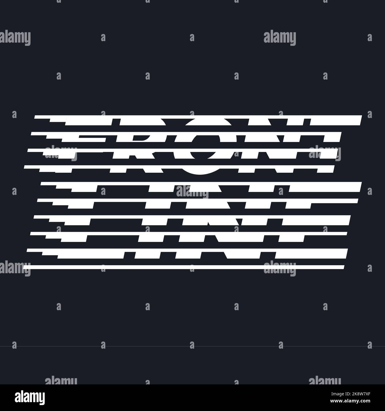 Front line, halftone line letter typography effect design artwork ...