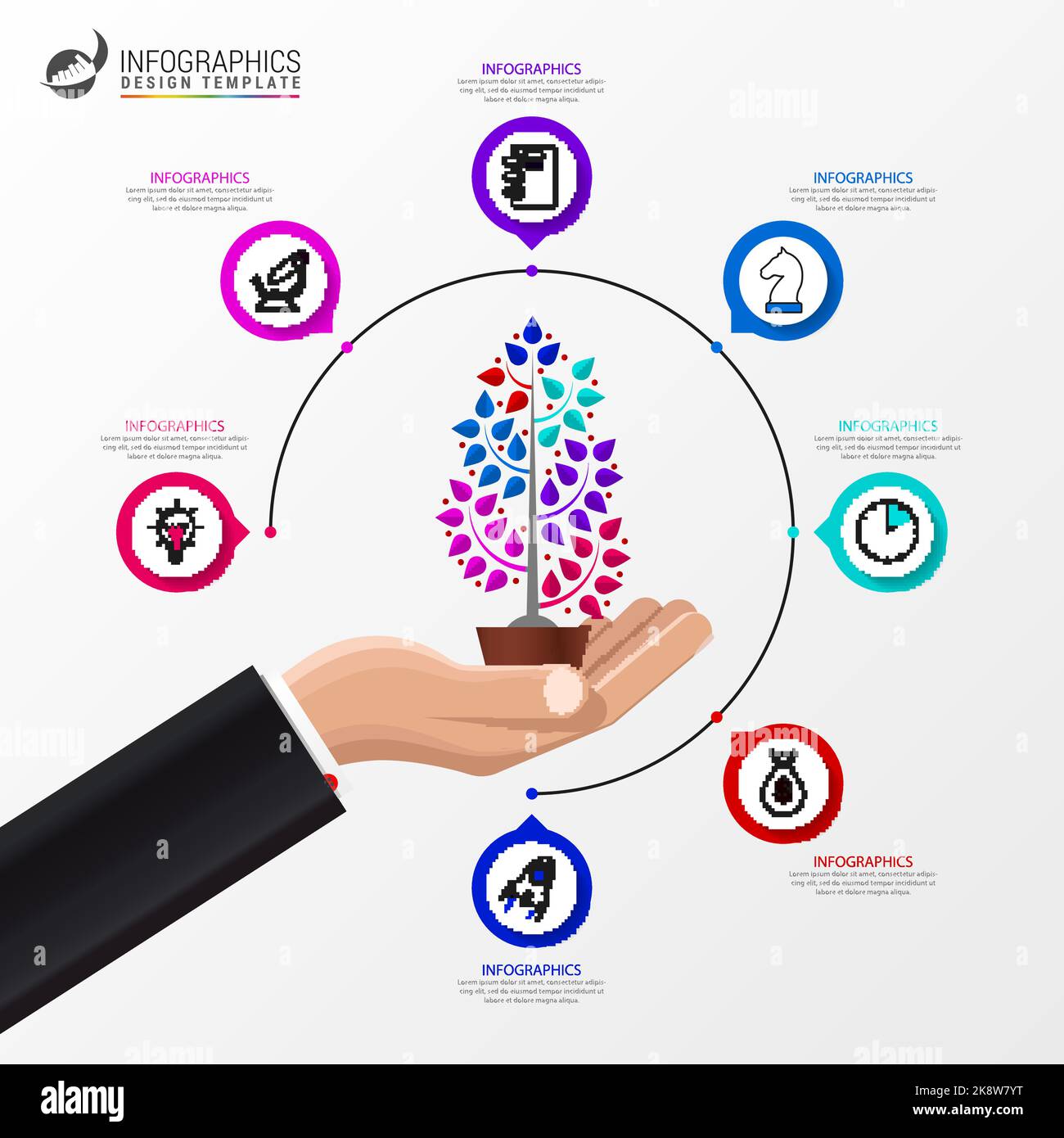 Infographic design template. Creative concept with 7 steps. Can be used ...