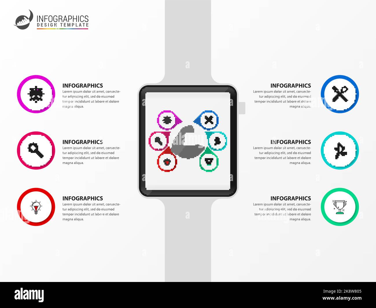 Infographic design template. Creative concept with 6 steps. Can be used for workflow layout ...