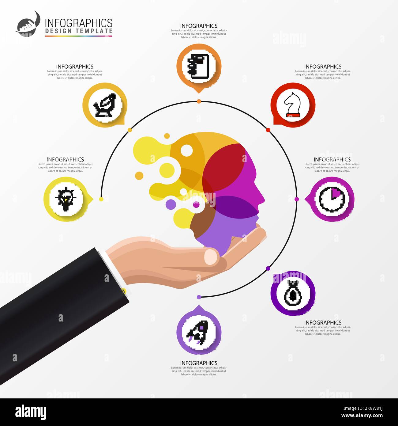 Infographic design template. Creative concept with 7 steps. Can be used ...