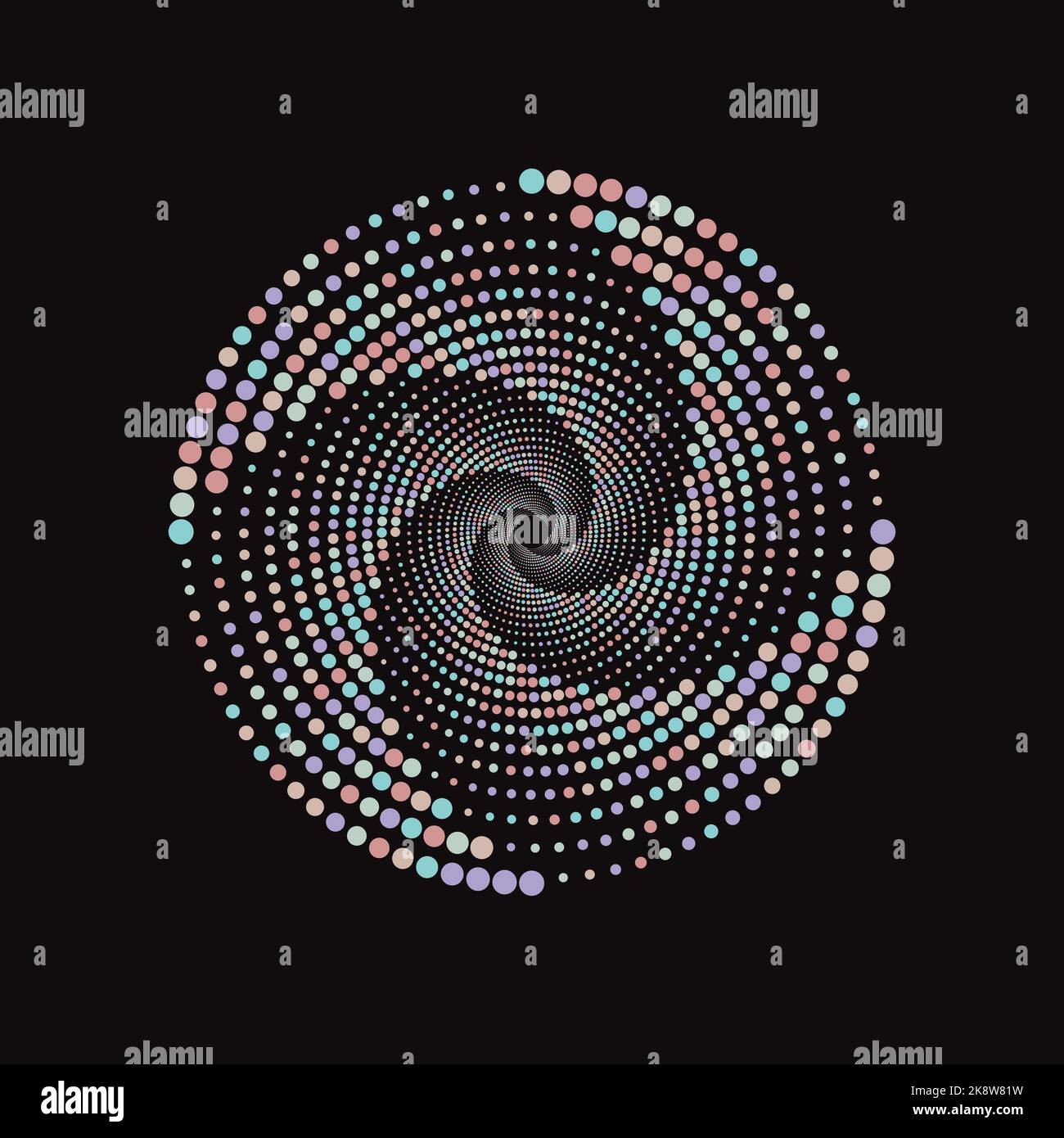 Massive dotted spiral vortex design artwork. Editable, resizable, EPS ...