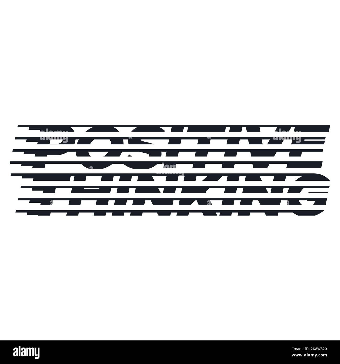 Positive thinking, halftone line letter typography effect design ...