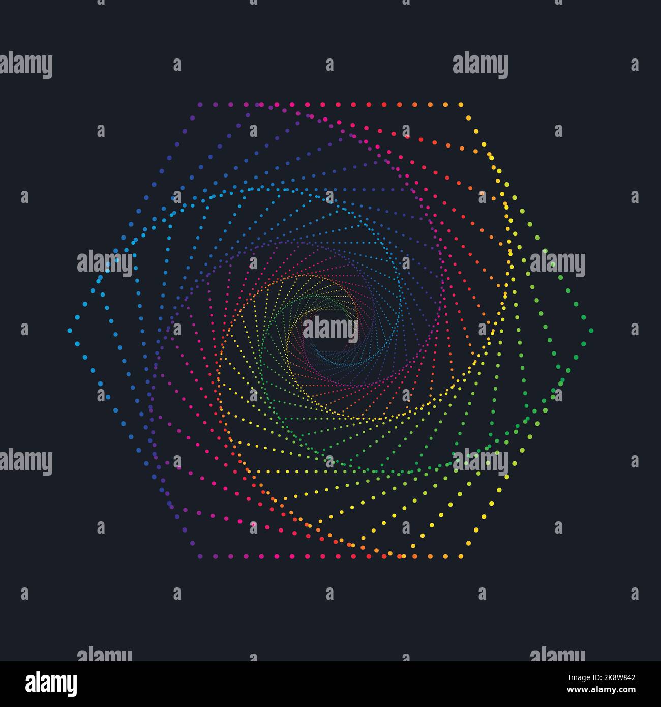 Massive dotted spiral vortex design artwork. Editable, resizable, EPS ...