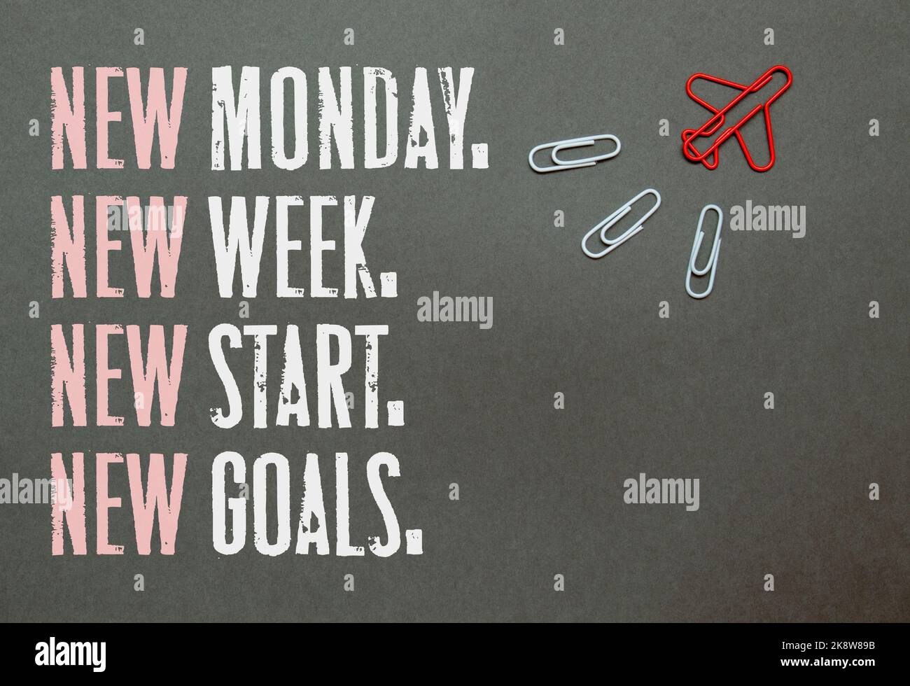 New Monday, new week, new goals - handwriting on a napkin Stock Photo ...