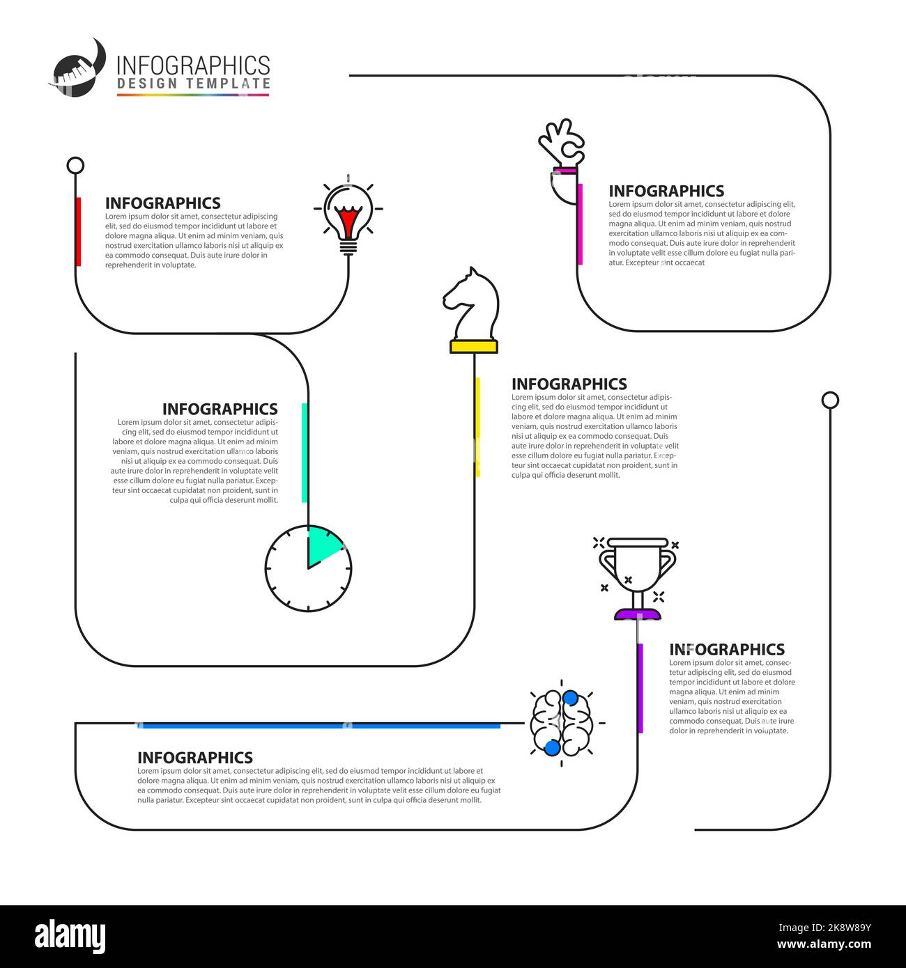 Workflow steps chart productivity Stock Vector Images - Alamy