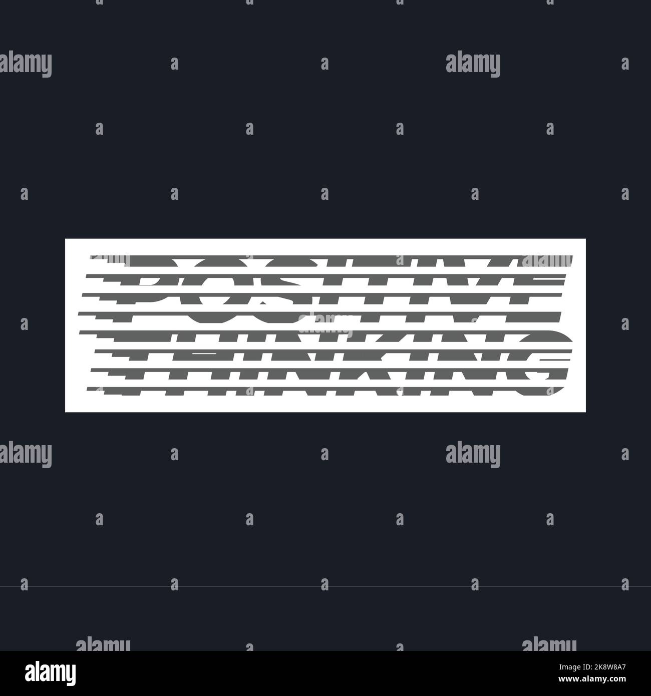 Positive thinking, halftone line letter typography effect design ...