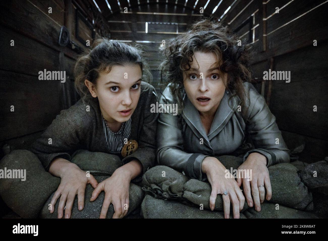 ENOLA HOLMES 2, from left: Millie Bobby Brown as Enola Holmes, Helena Bonham Carter as Eudoria ...