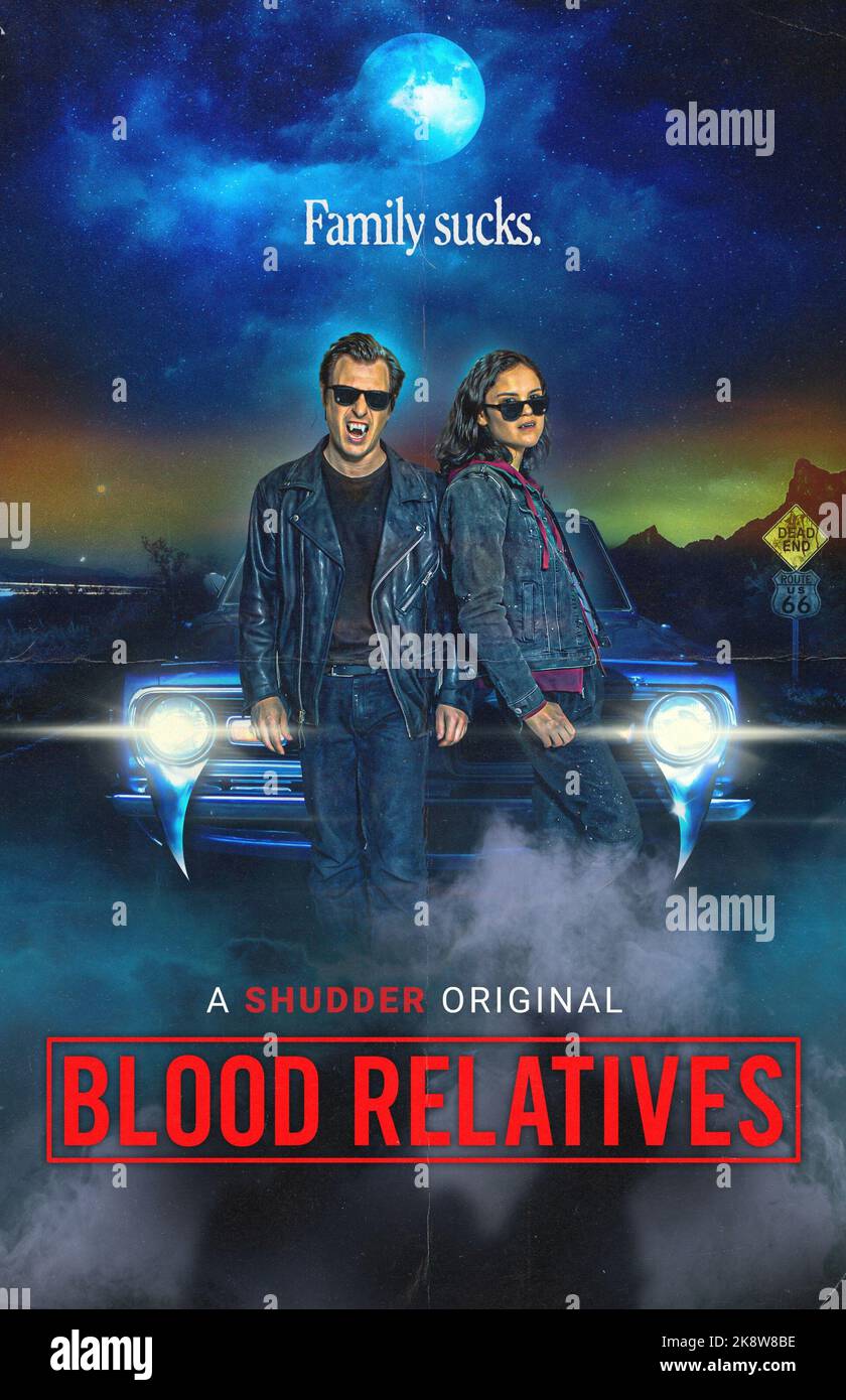 BLOOD RELATIVES, poster, from left: Noah Segan, Victoria Moroles, 2022 ...