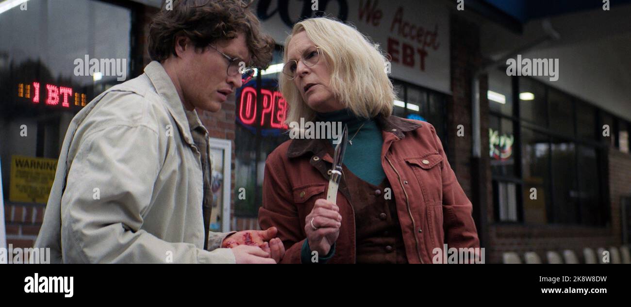 HALLOWEEN ENDS, from left: Rohan Campbell, Jamie Lee Curtis, 2022 ...