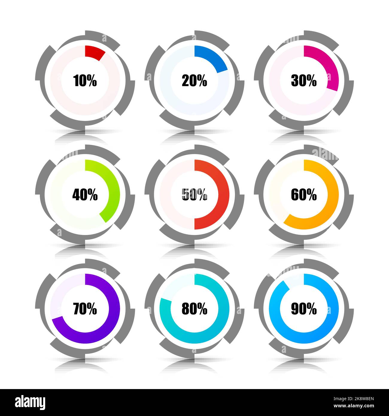 Infographic Design Template Percentage Loading Circles Can Be Used For Workflow Layout