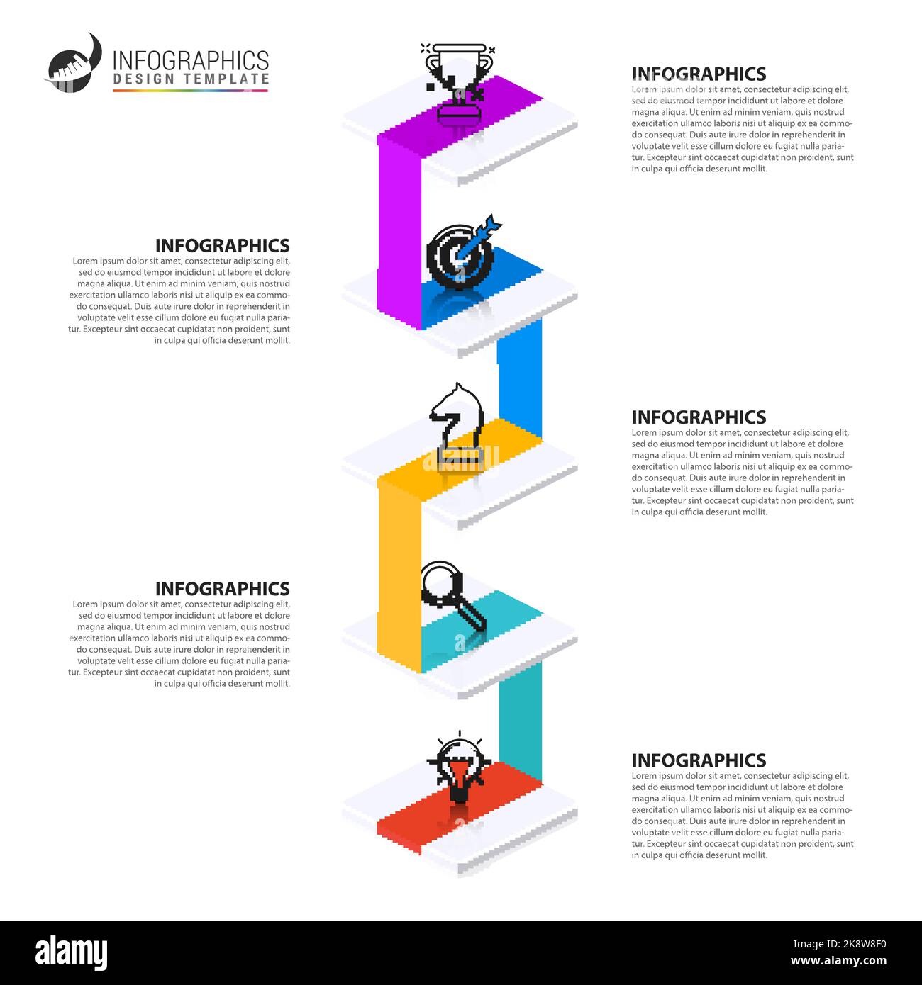 Infographic design template. Creative concept with 5 steps. Can be used ...