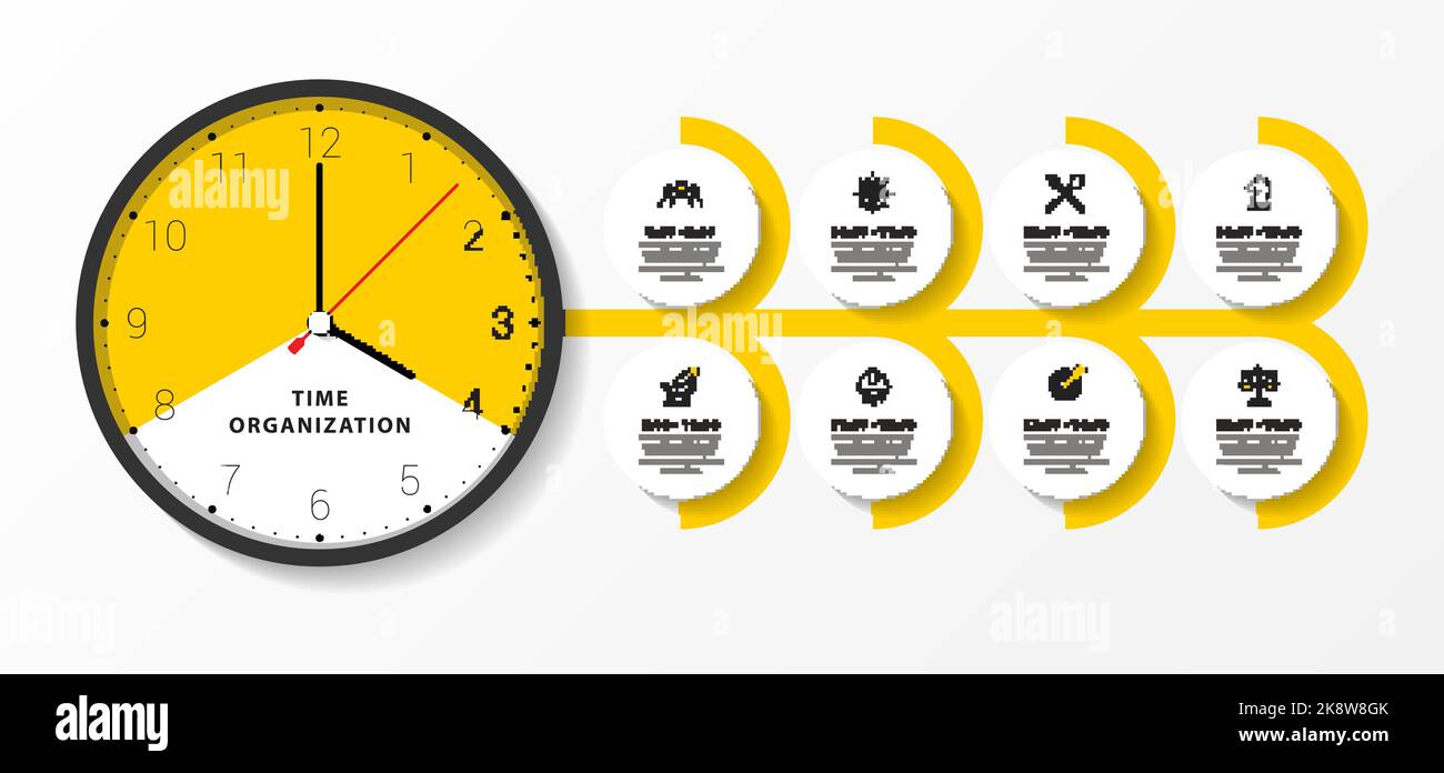 Infographic design template. Time organization with 8 steps. Can be ...