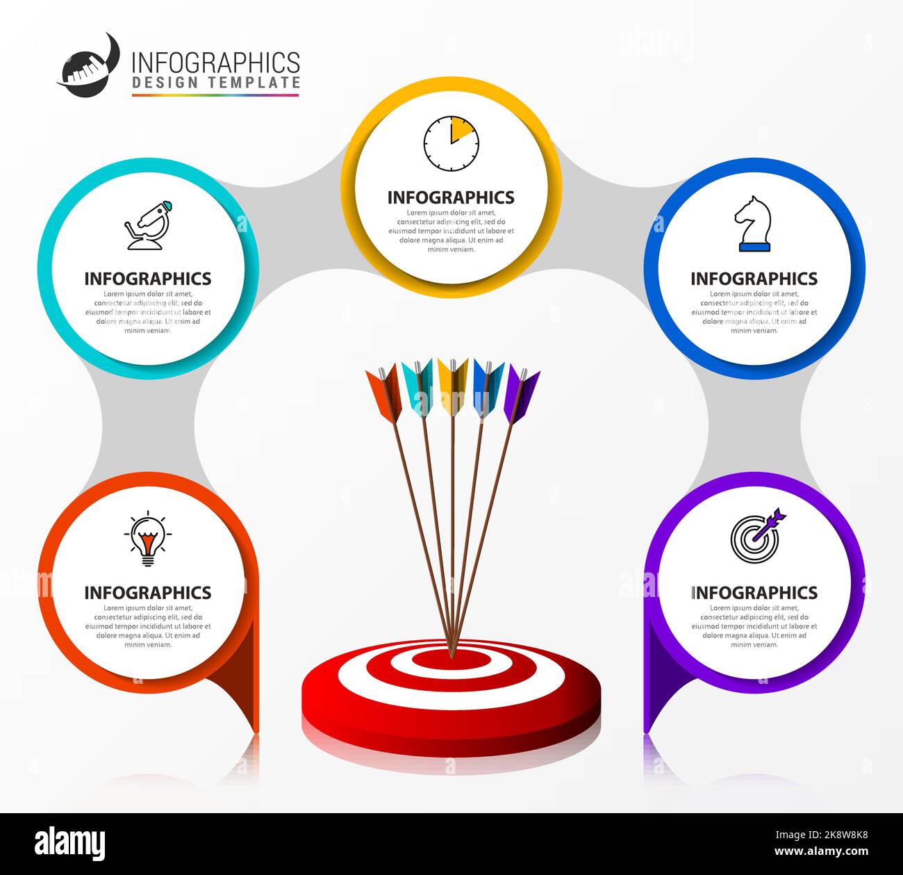 Infographic design template. Creative concept with 5 steps. Can be used ...