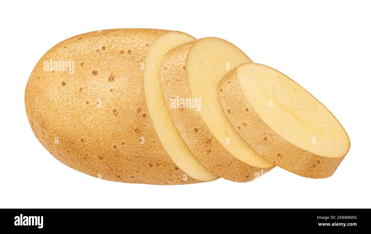 Sliced potato isolated on white background Stock Photo - Alamy