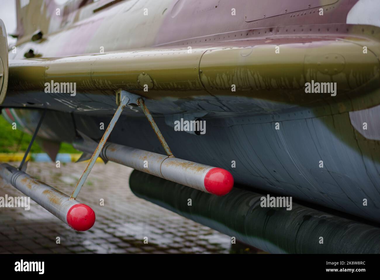 Close up shot of some fake rockets on an fighter jet plane Stock Photo ...