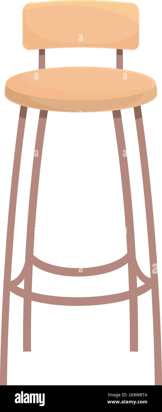 High wood furniture icon cartoon vector. Bar stool. Table seat Stock ...