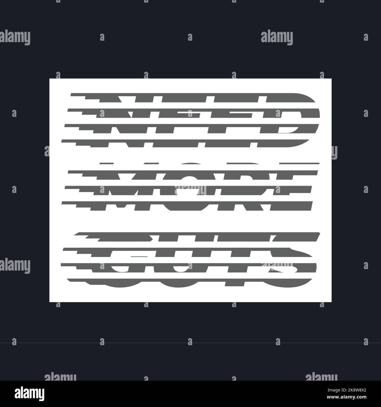 Need more guts, halftone line letter typography effect design artwork ...