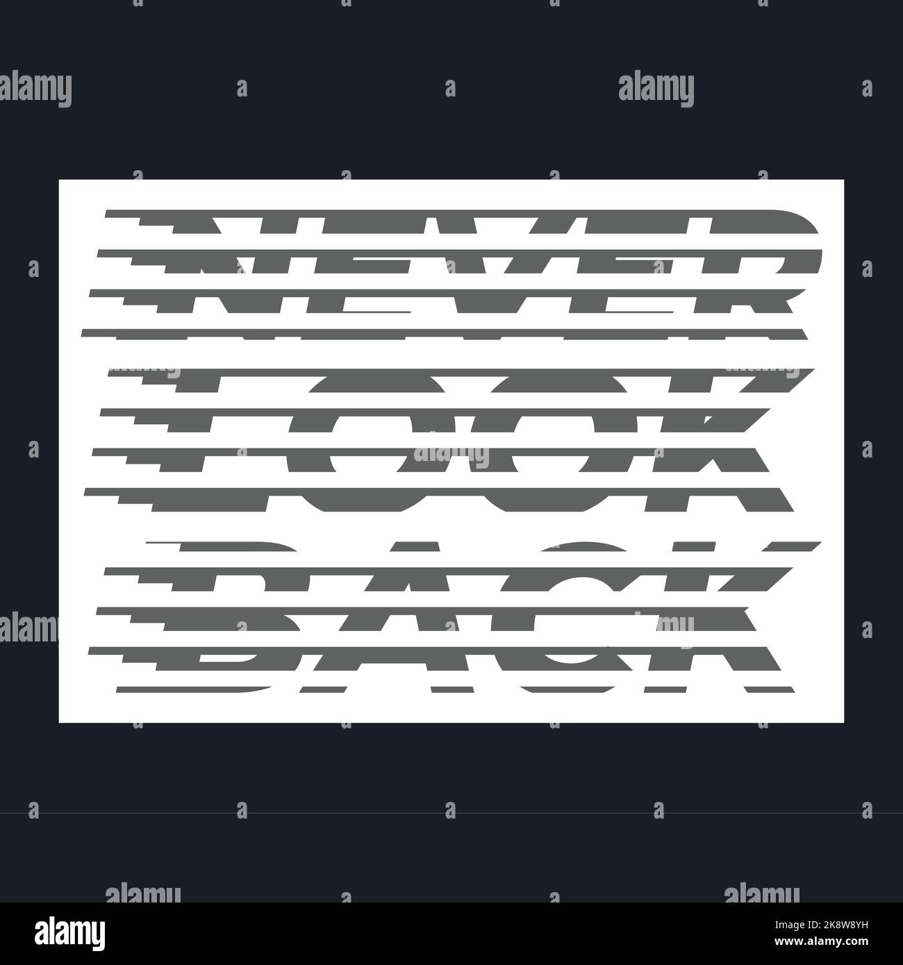 Never look back, halftone line letter typography effect design artwork ...