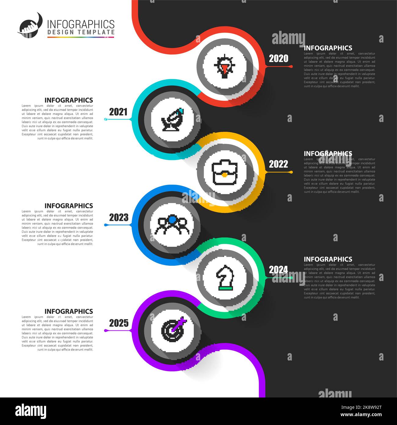 Infographic design template. Creative concept with 6 steps. Can be used ...