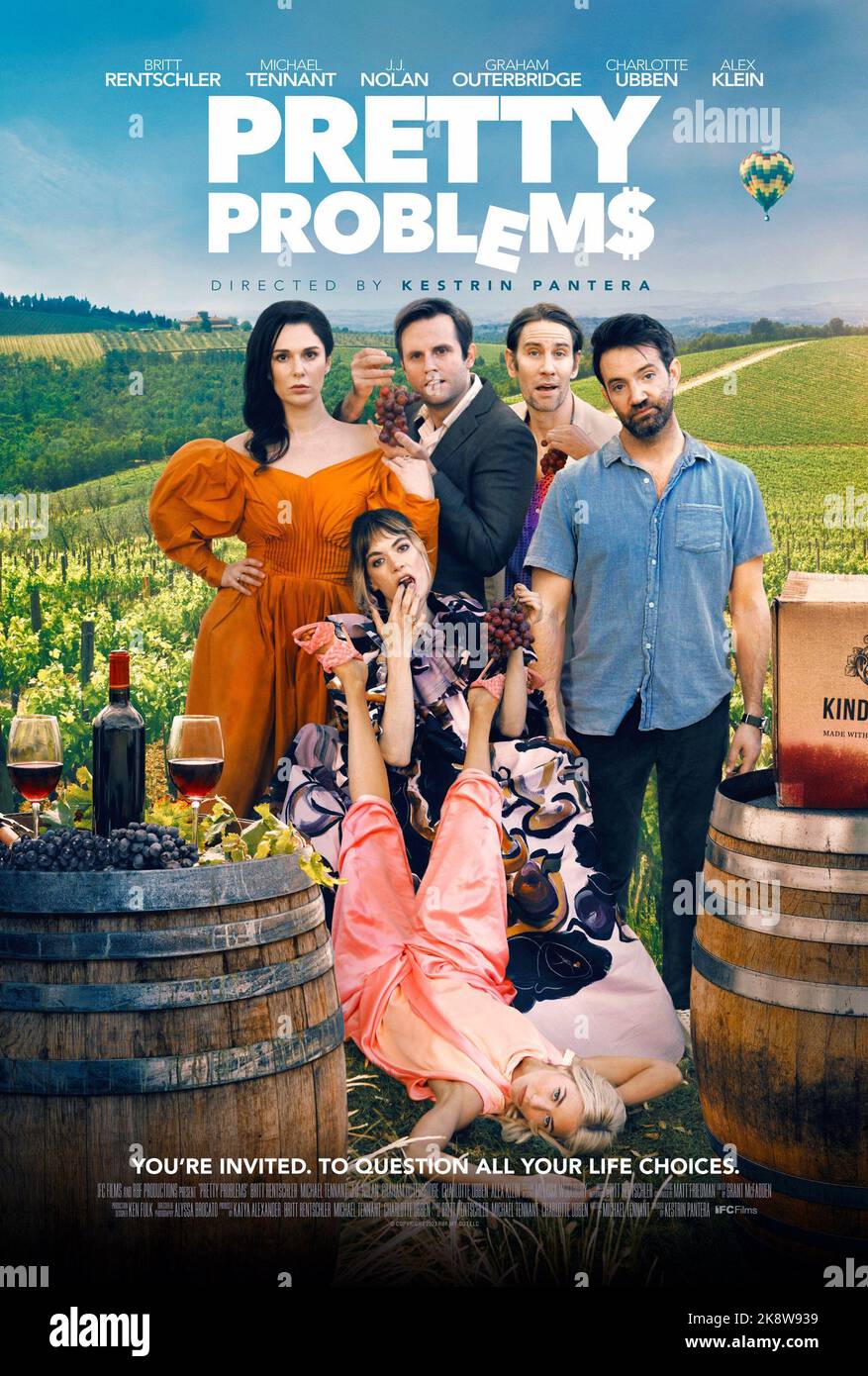 PRETTY PROBLEMS, from left: Britt Rentschler, J.J. Nolan (hand on mouth ...