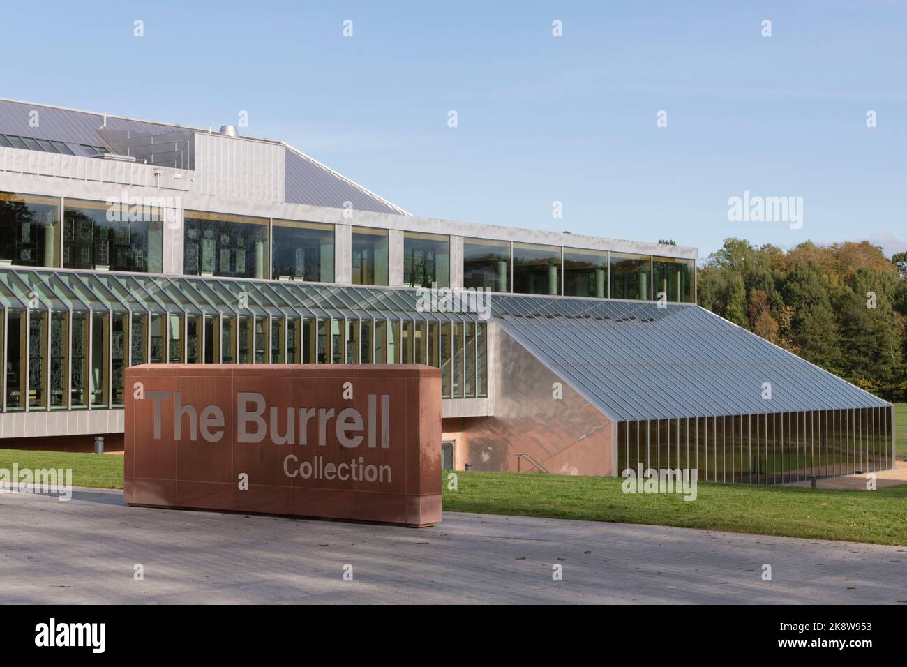 The Burrell Collection Sign at the Entrance to the Museum with Part of ...