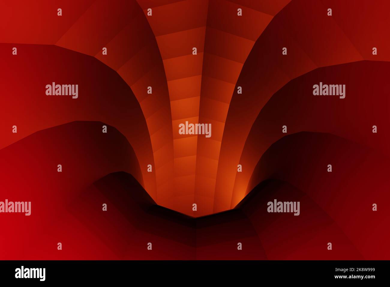 corridor down to the red hellish tunnel 3d rendering Stock Photo - Alamy