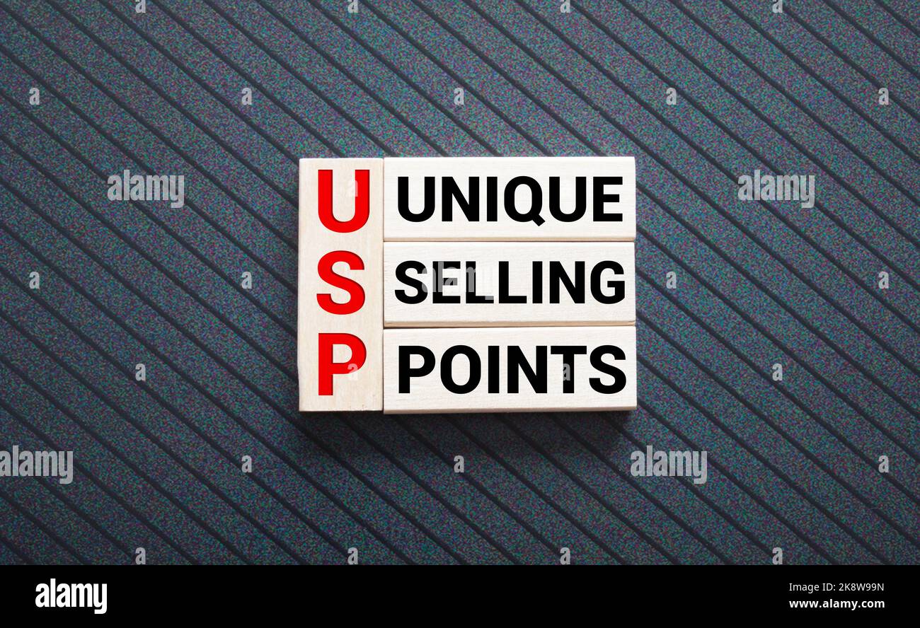 USP -Unique Selling Proposition text with keywords isolated on white ...