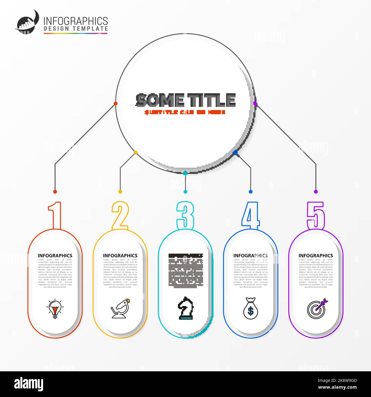 Infographic design template. Creative concept with 5 steps. Can be used for workflow layout ...