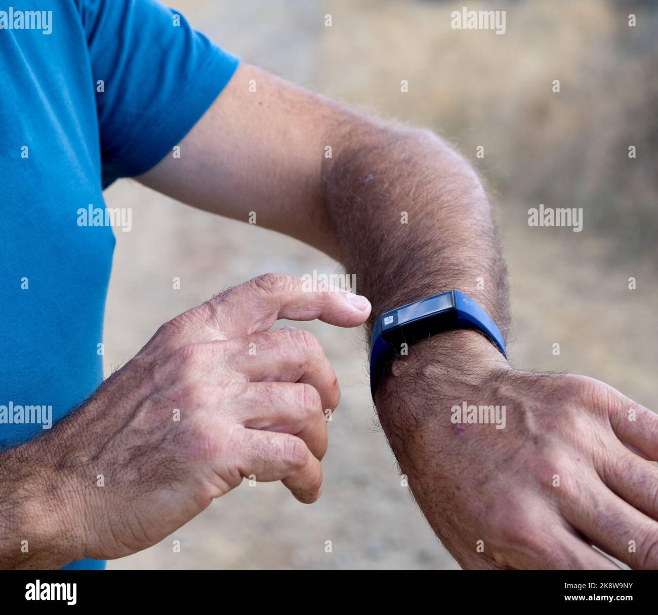 Sporty man checking data hi-res stock photography and images - Alamy