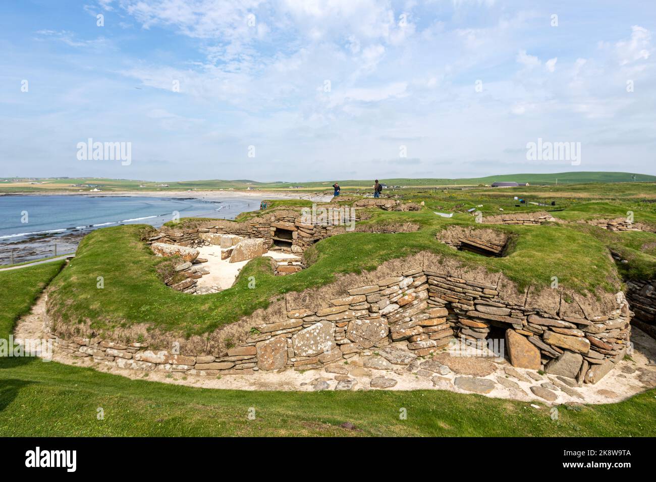 Skara Brae, stone-built Neolithic settlement, located on the Bay of ...